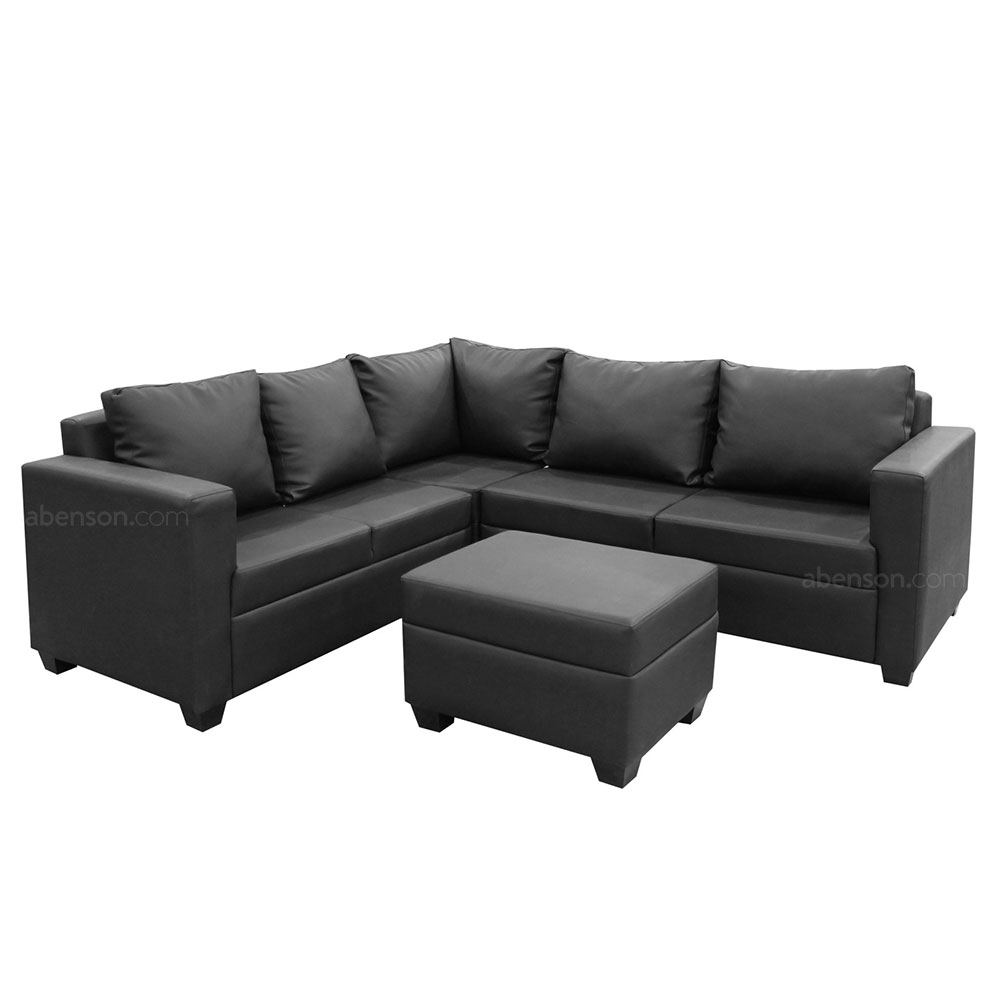 abensonHOME Sumiko Black 4 Seater Corner Sofa Sofas Sofas and Recliners abensonHOME Sofas and Recliners