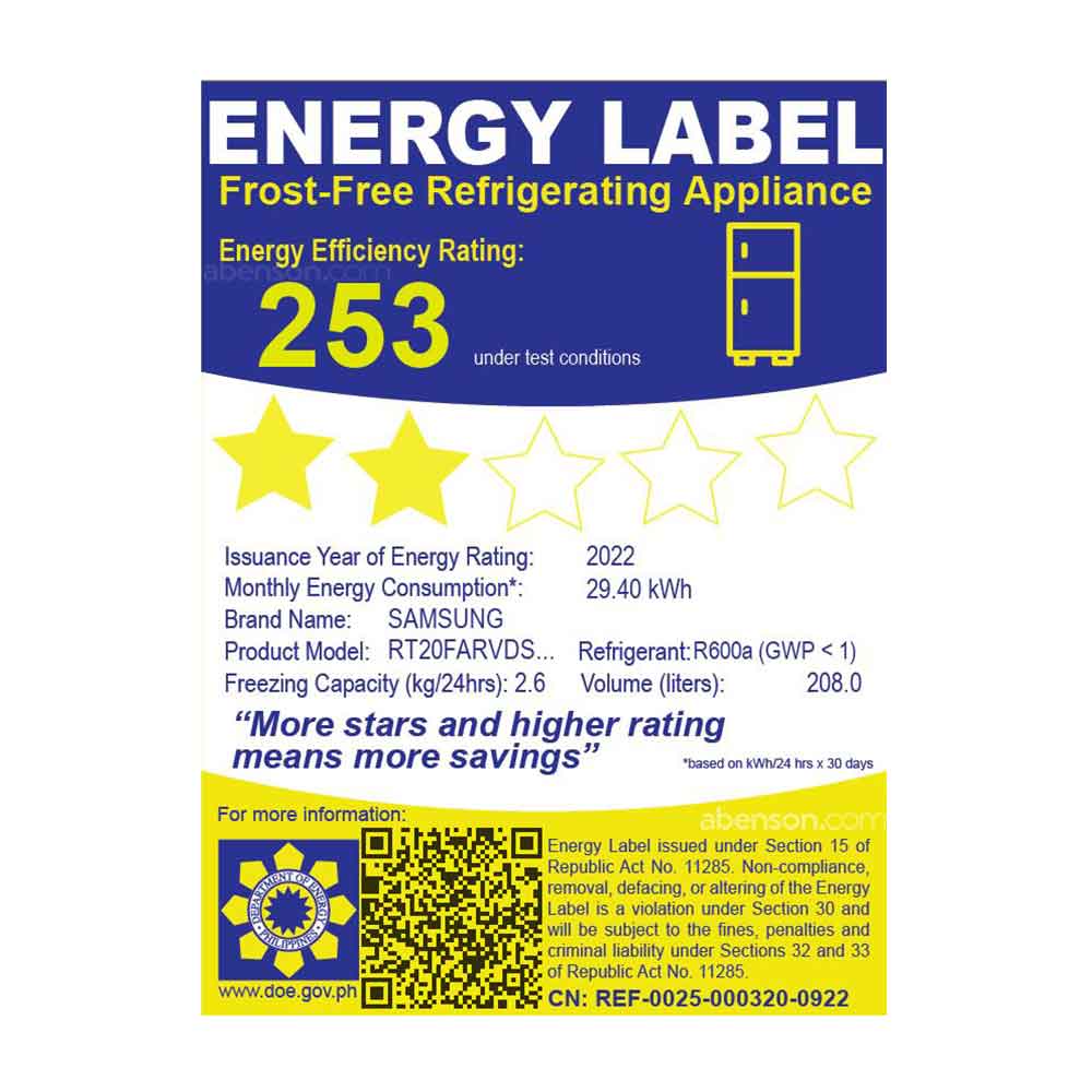 Samsung digital inverter refrigerator wattage store