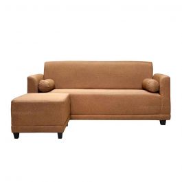 abensonHOME Macsen Brown 3-Seater Sofa with Bolster Pillows | Sofas ...