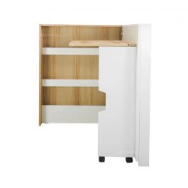 Koncept Furniture Picki Table Shelf White/Lindberg Oak | Office Tables ...