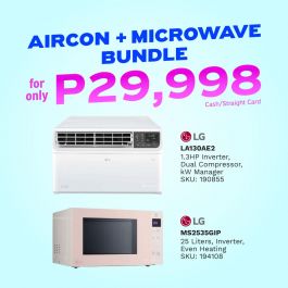 LG LA130AE2 1.3HP Inverter Window Type Aircon + LG MS2535GIP 25L Smart ...